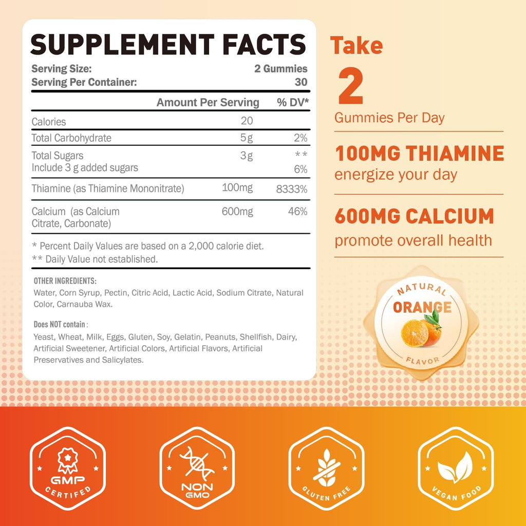 Vitamin B1 100 mg chewable supplements