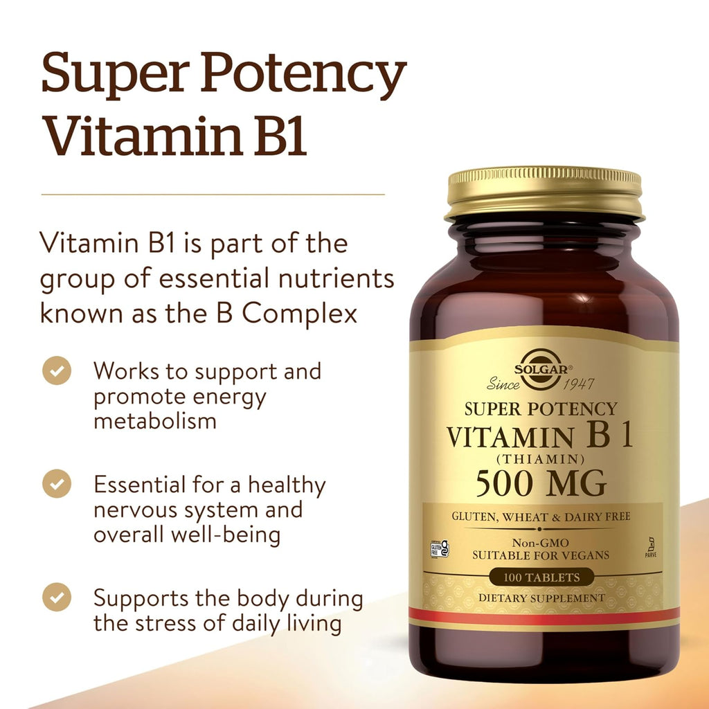 Vitamin B1 500 mg for nerve health