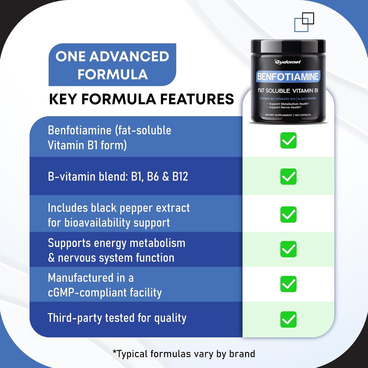 Vitamin B1 Benfotiamine for overall vitality