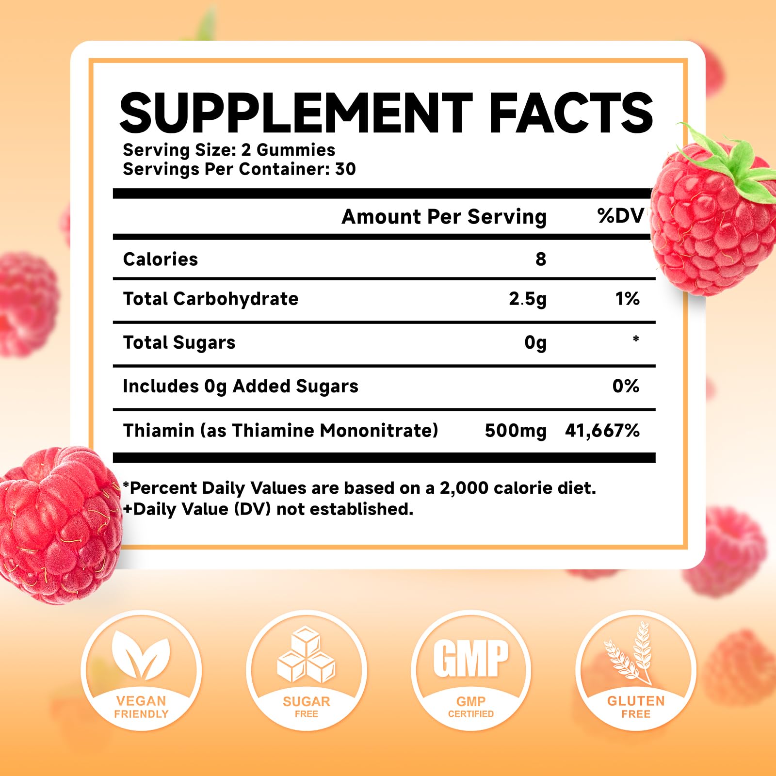 Vitamin B1 gummies support healthy metabolism