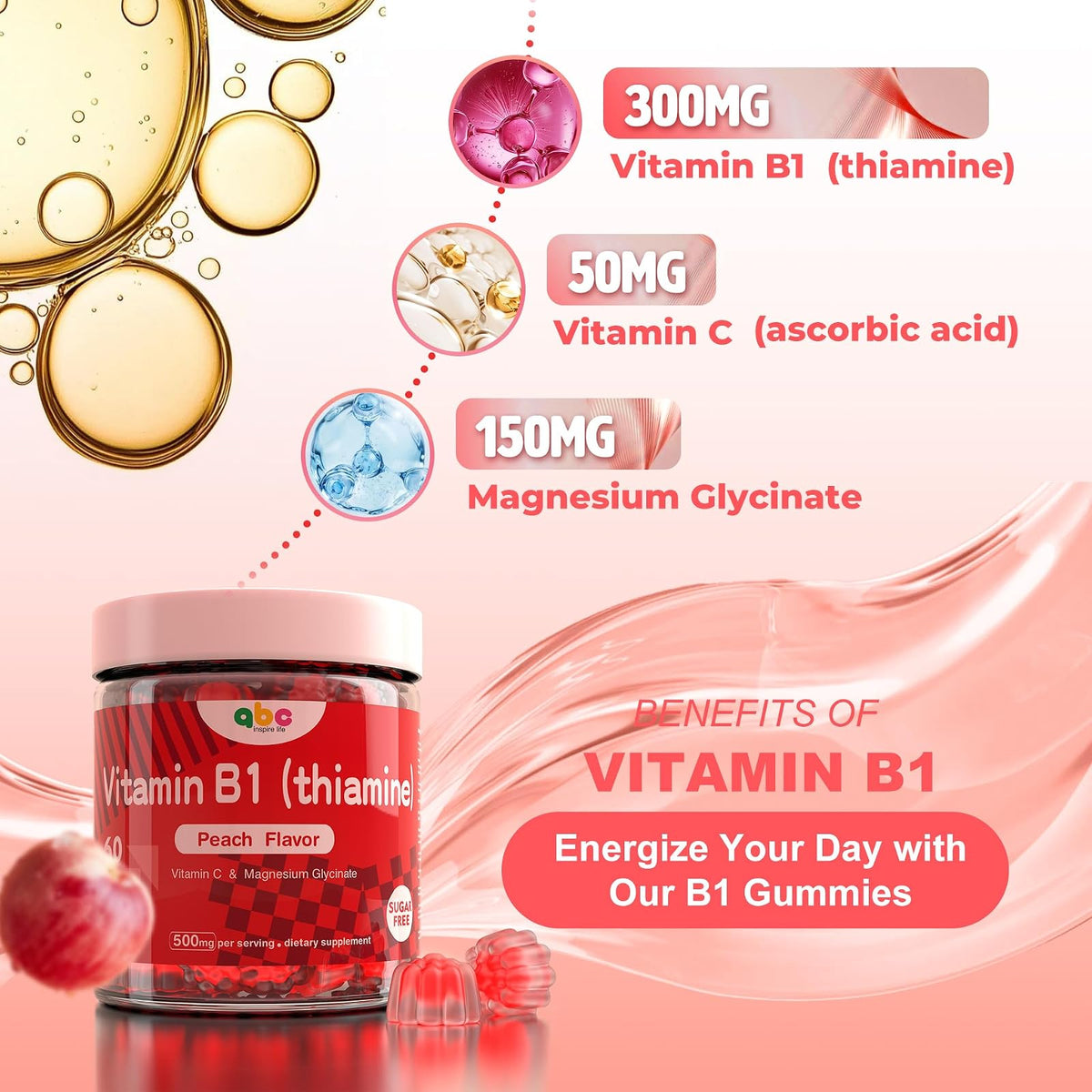 Vitamin B1 gummies support nerve health