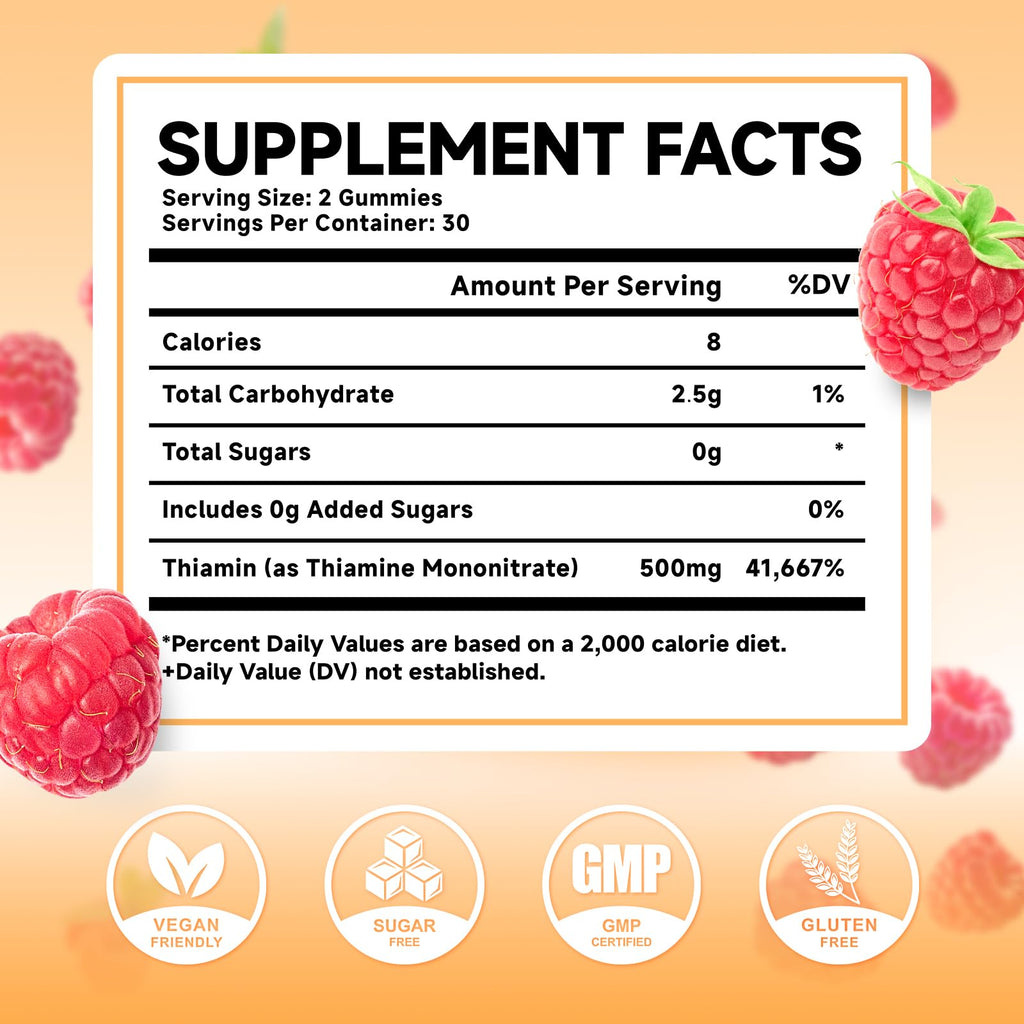 Vitamin B1 gummies support nerve health