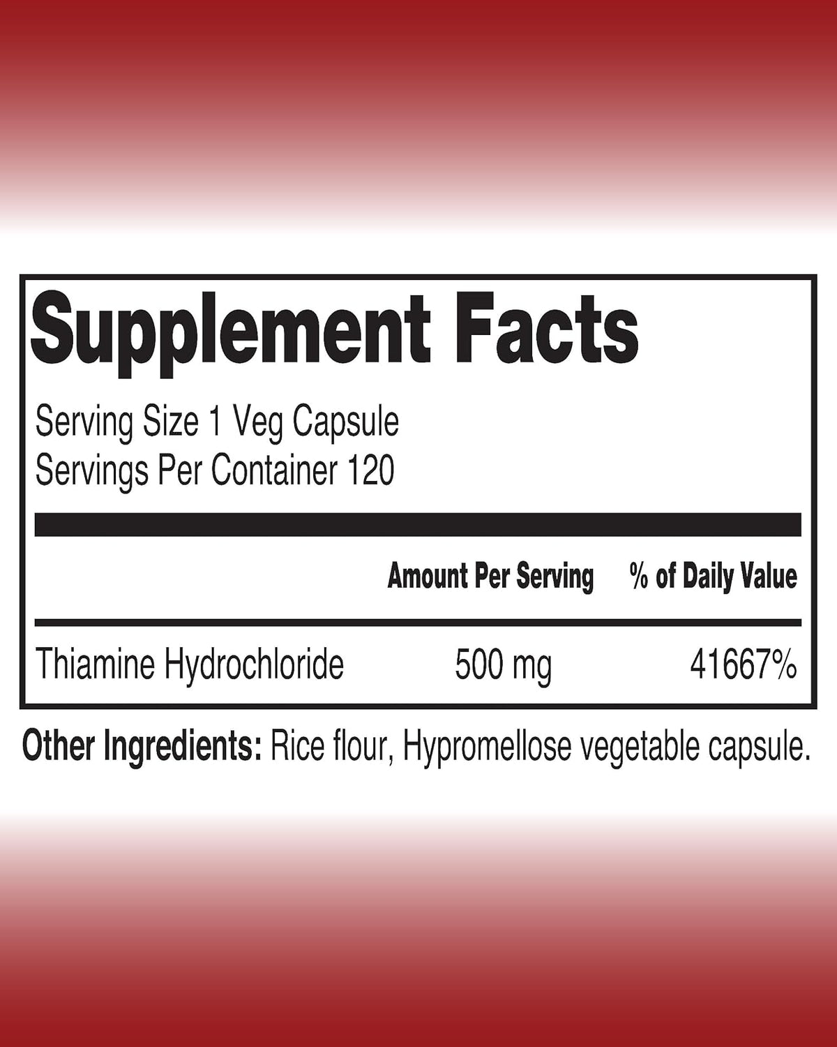 Vitamin B1 supplement for energy