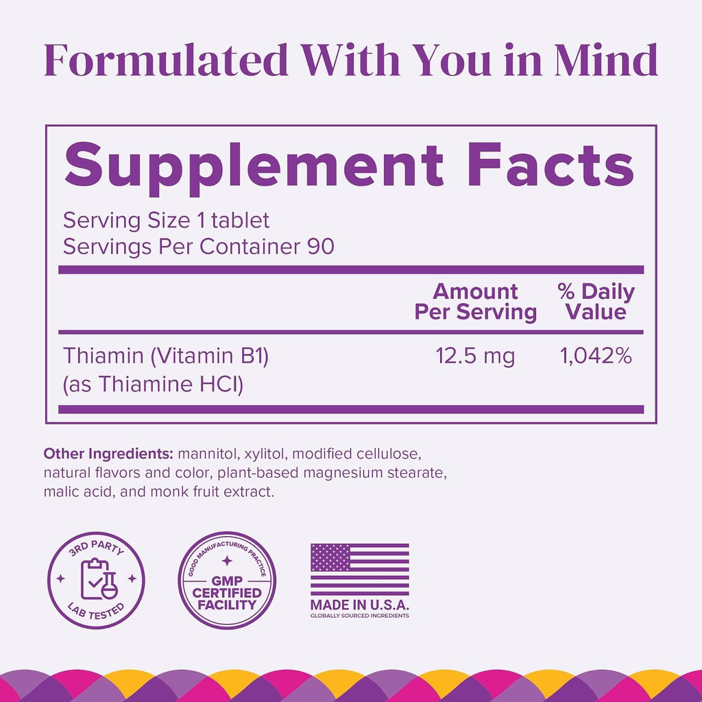 Vitamin B1 support for metabolism