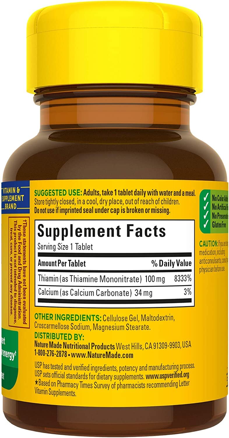 Vitamin B1 support for metabolism