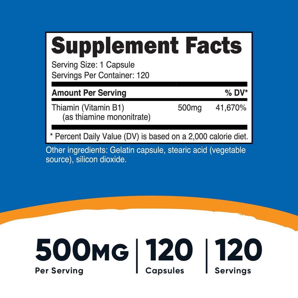 Vitamin B1 Thiamin for energy support