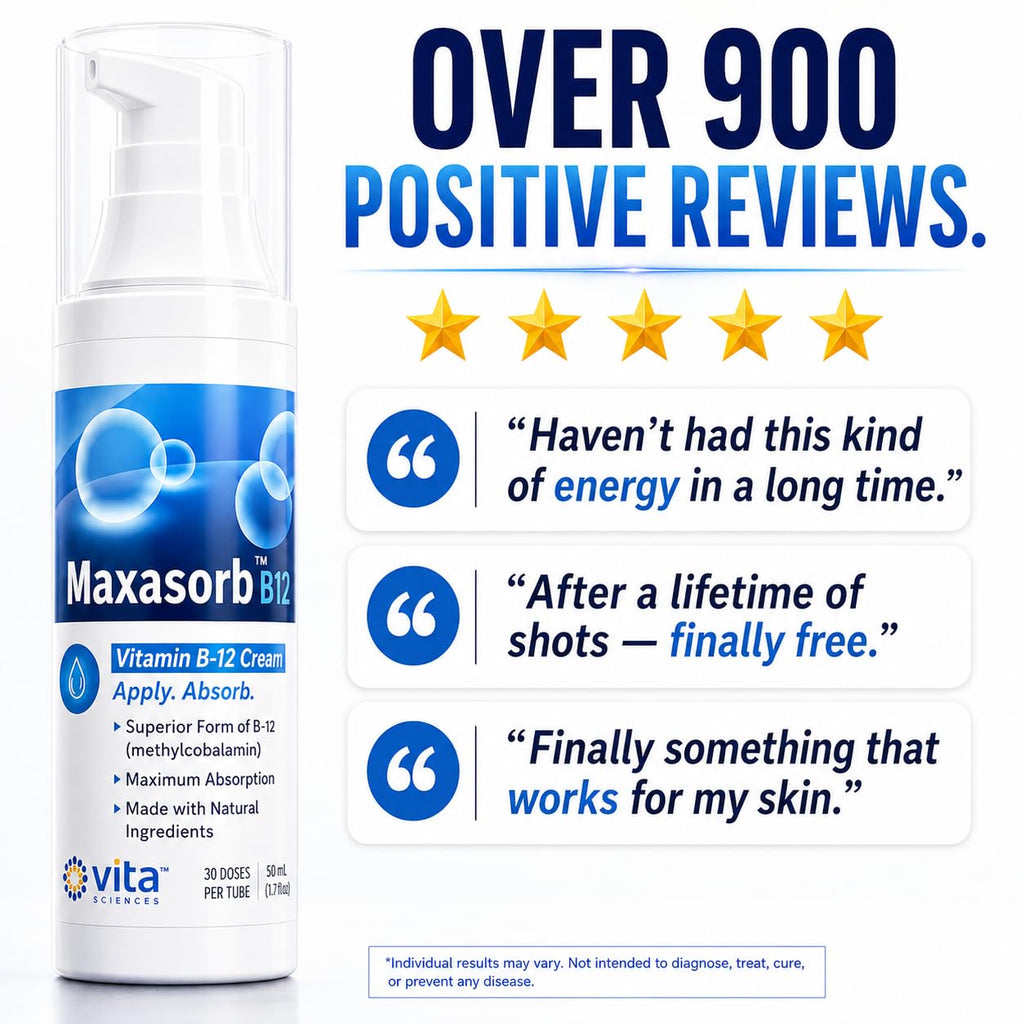 Vitamin B12 cream for fatigue relief