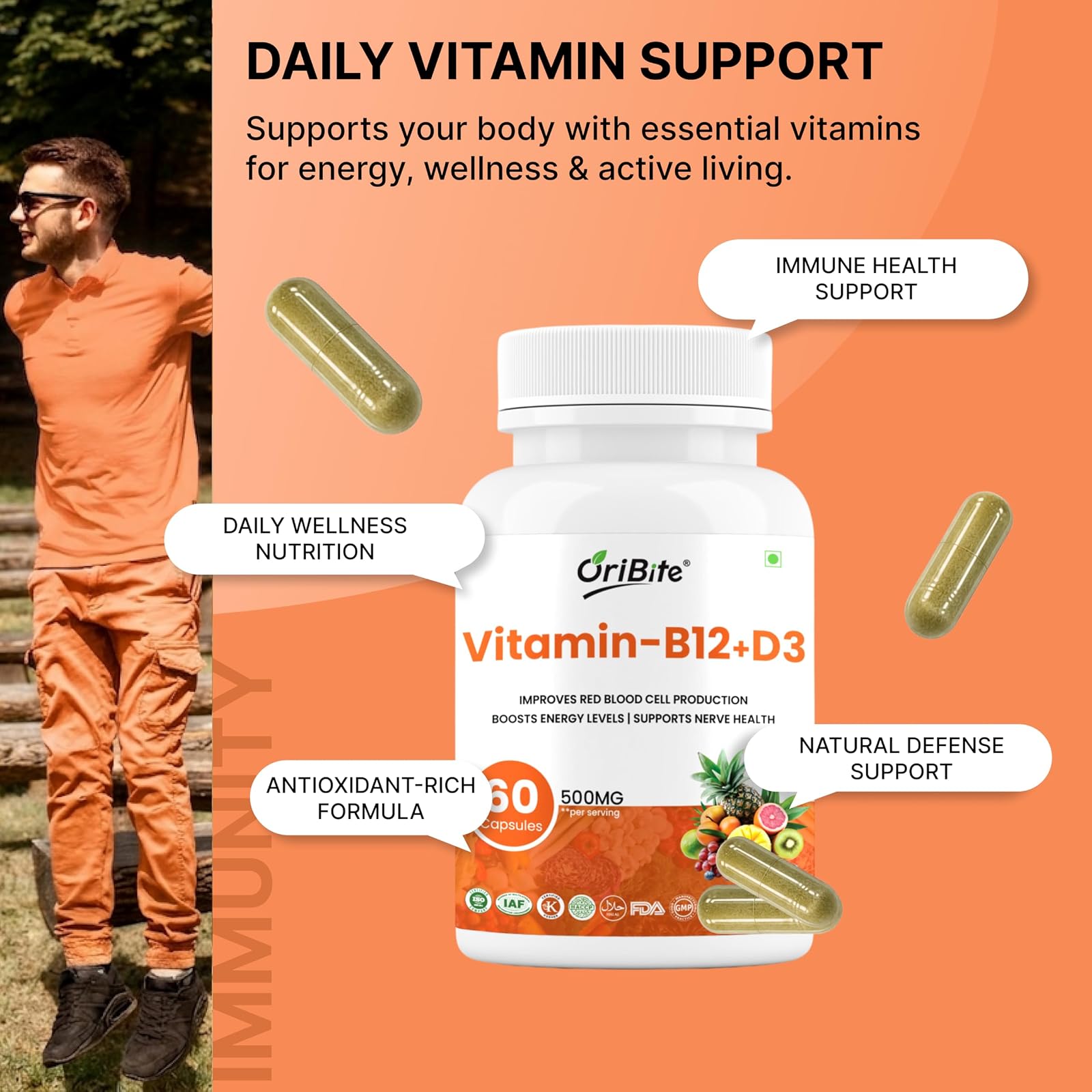Vitamin B12 D3 for immune support