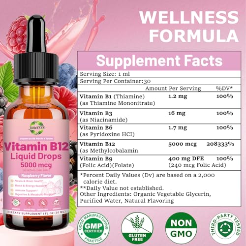 Vitamin B12 drops for overall wellness