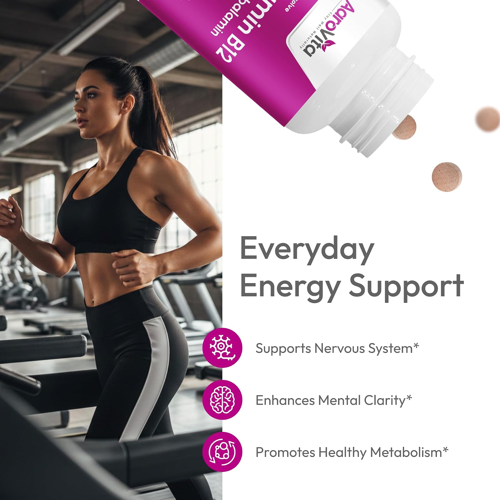 Vitamin B12 energy support supplement