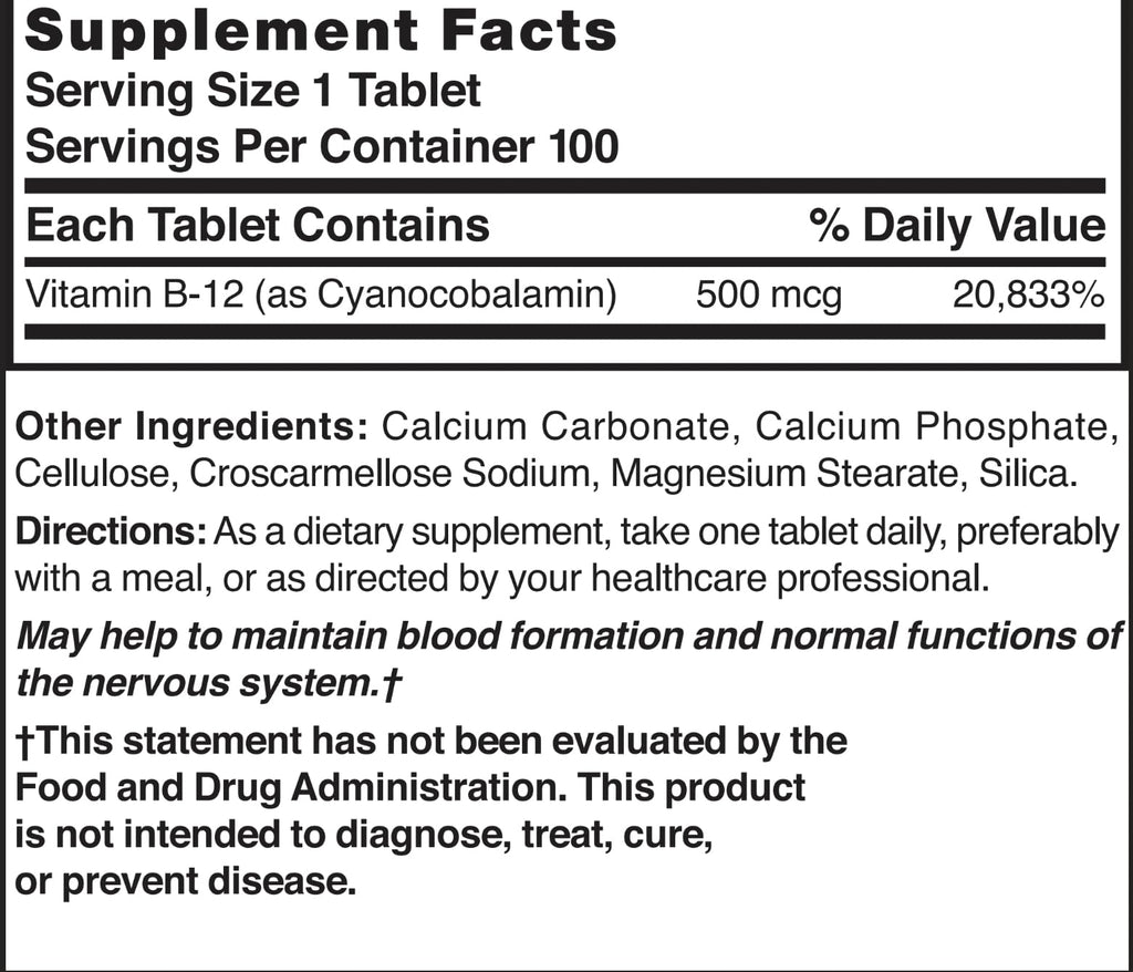 Vitamin B12 for energy support