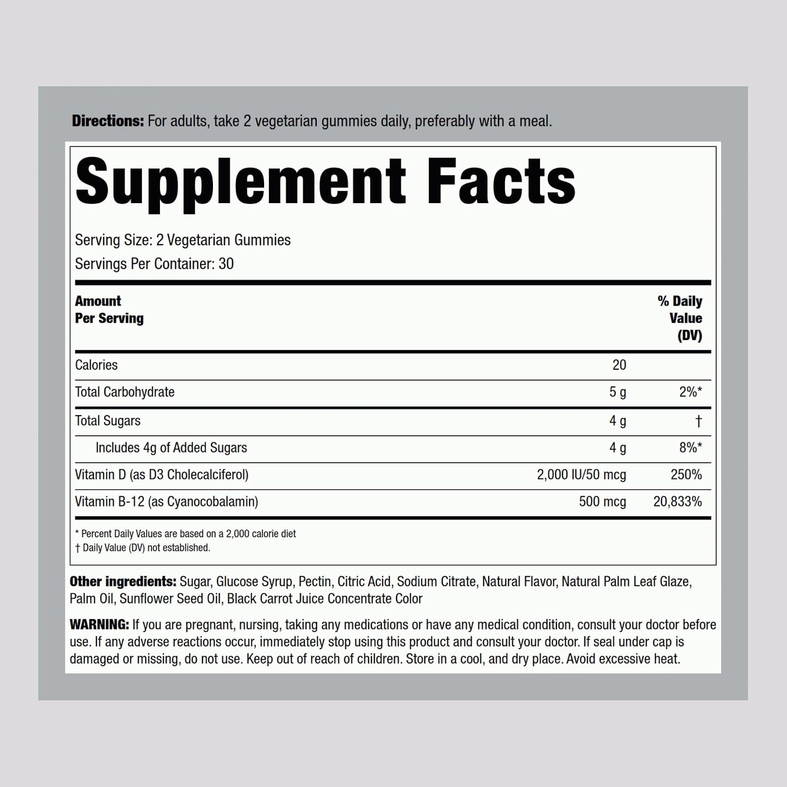 Vitamin B12 gummy supplements