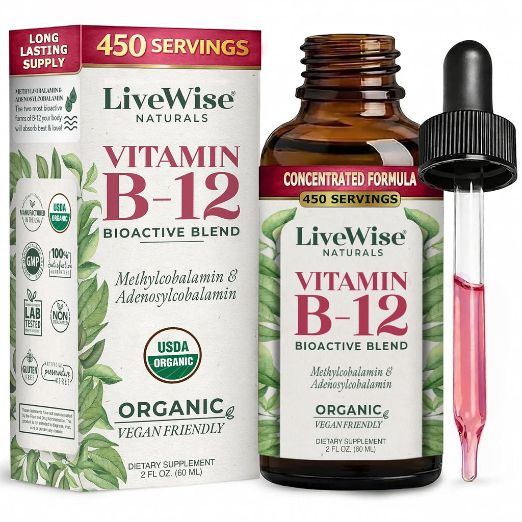 Vitamin B12 liquid drops for energy