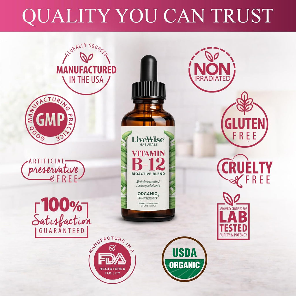 Vitamin B12 liquid for better mood