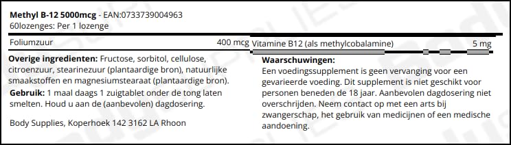 Vitamin B12 methylcobalamin for better absorption