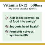 Vitamin B12 support for metabolism