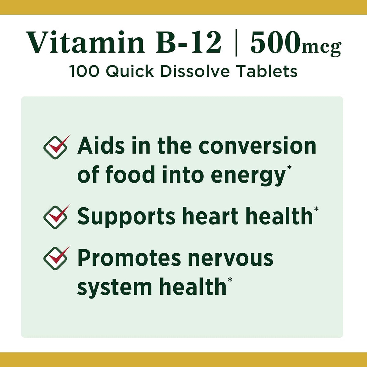 Vitamin B12 support for metabolism