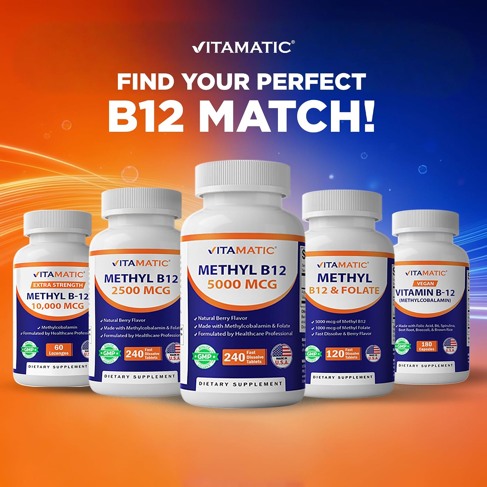 Vitamin B12 tablets for overall wellness