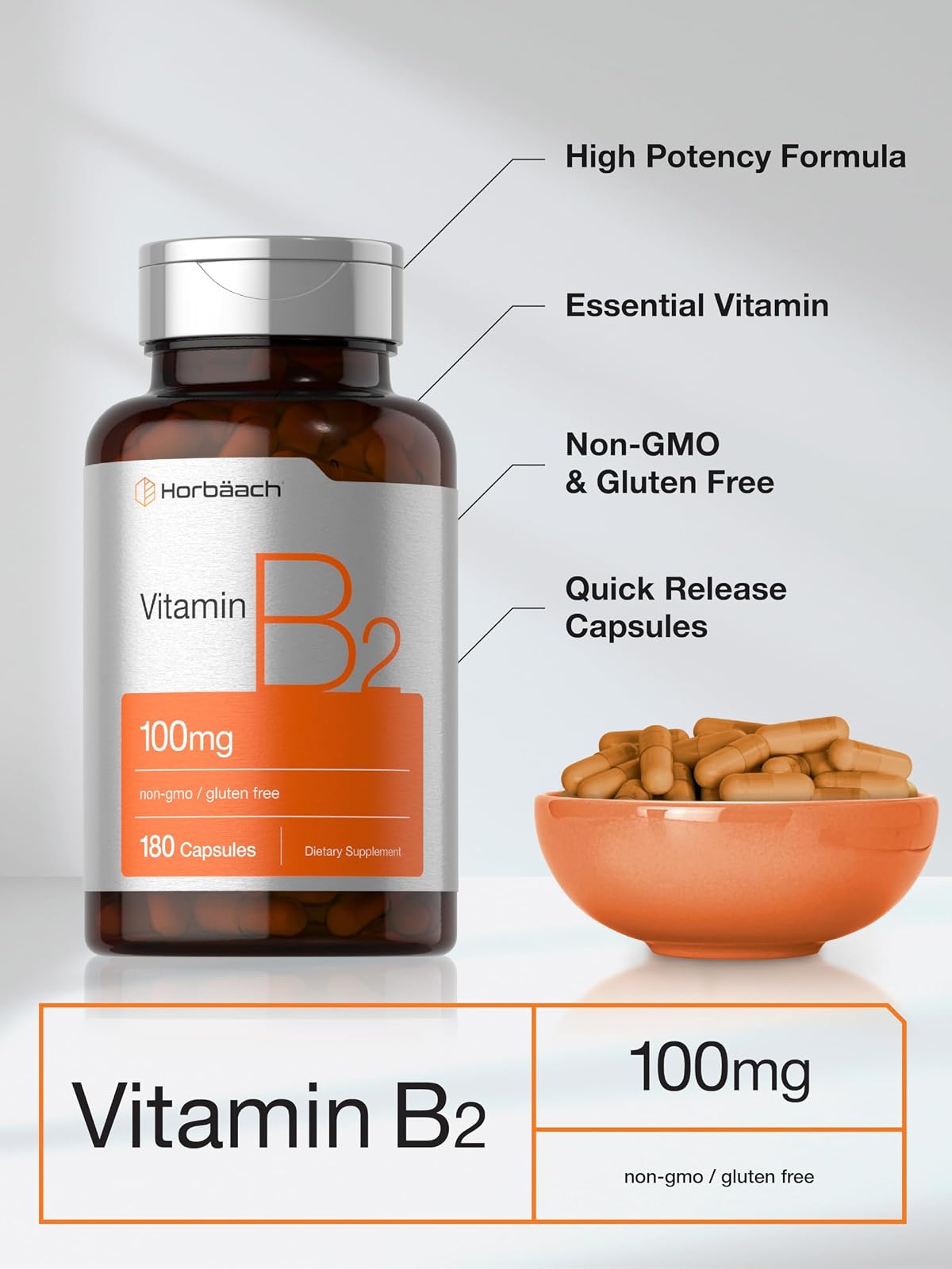 Vitamin B2 capsules for daily wellness