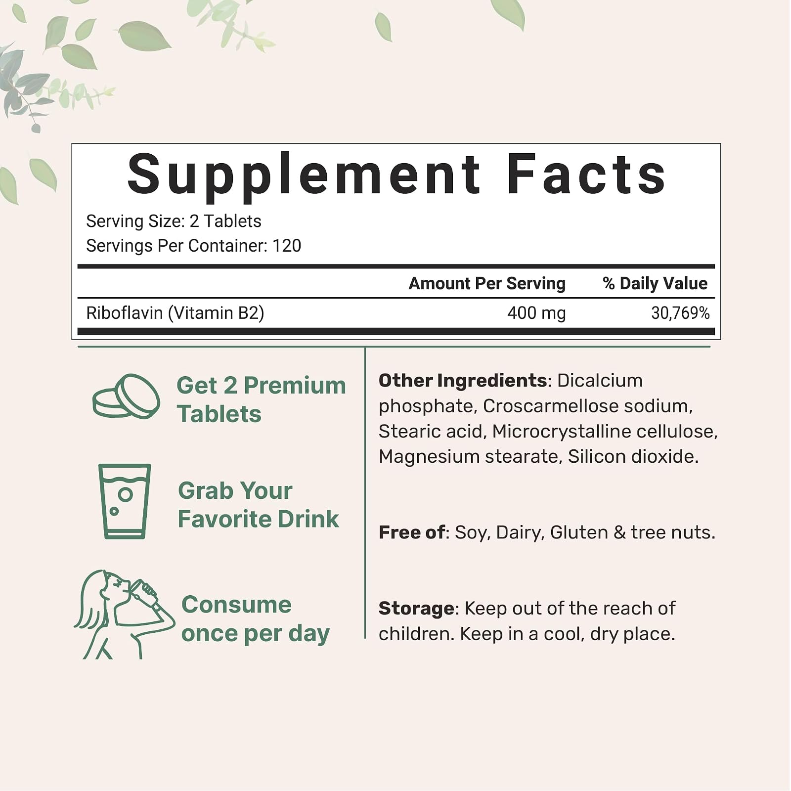 Vitamin B2 for energy metabolism