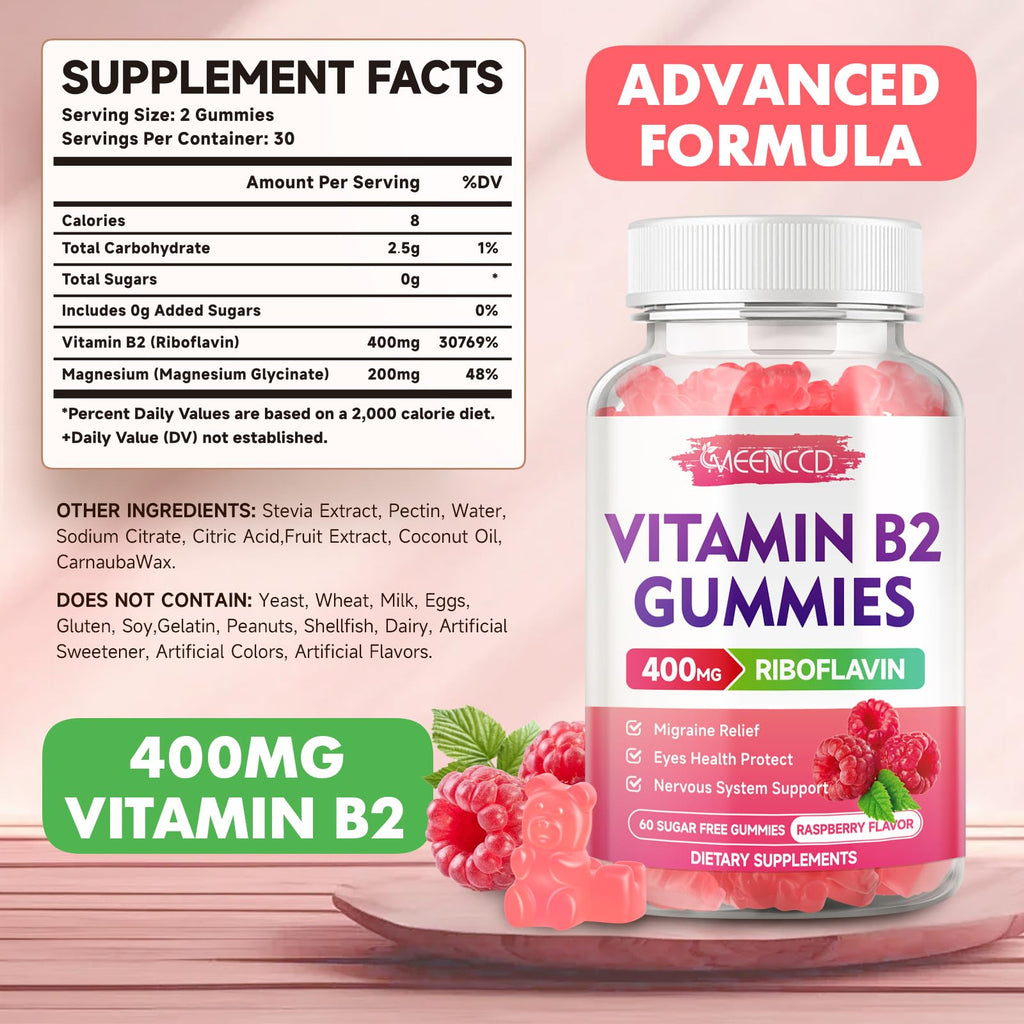 Vitamin B2 gummies for healthy skin