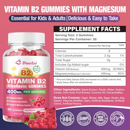Vitamin B2 gummies for healthy skin