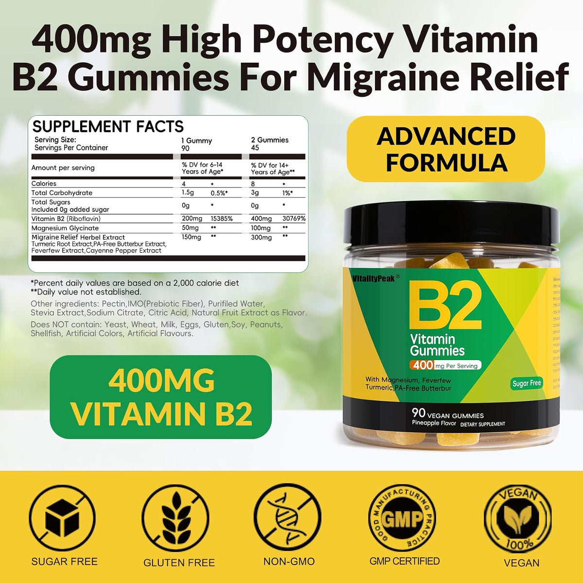 Vitamin B2 gummies for healthy skin