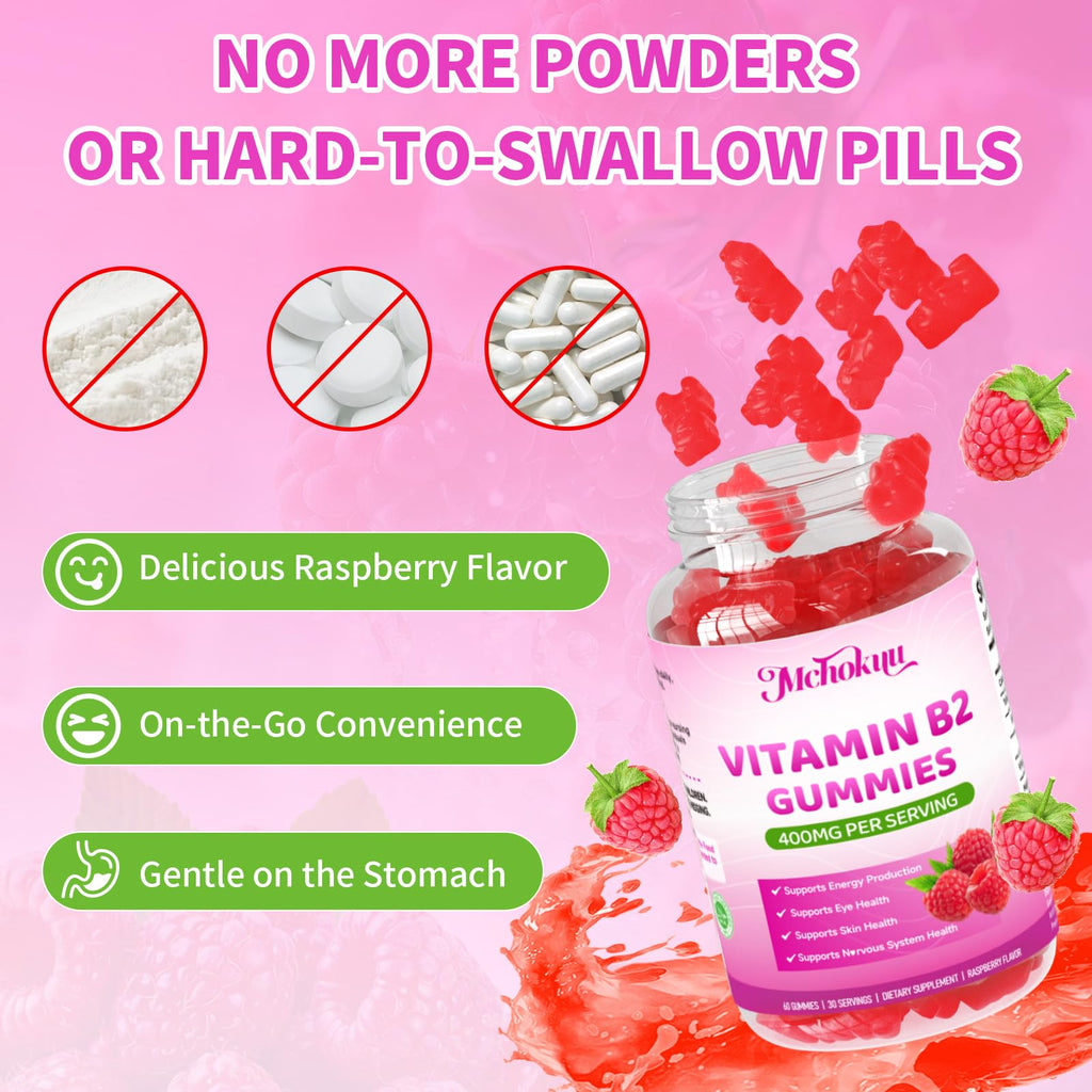 Vitamin B2 gummies for improved eye health