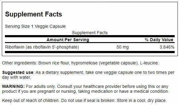 Vitamin B2 supplement for energy