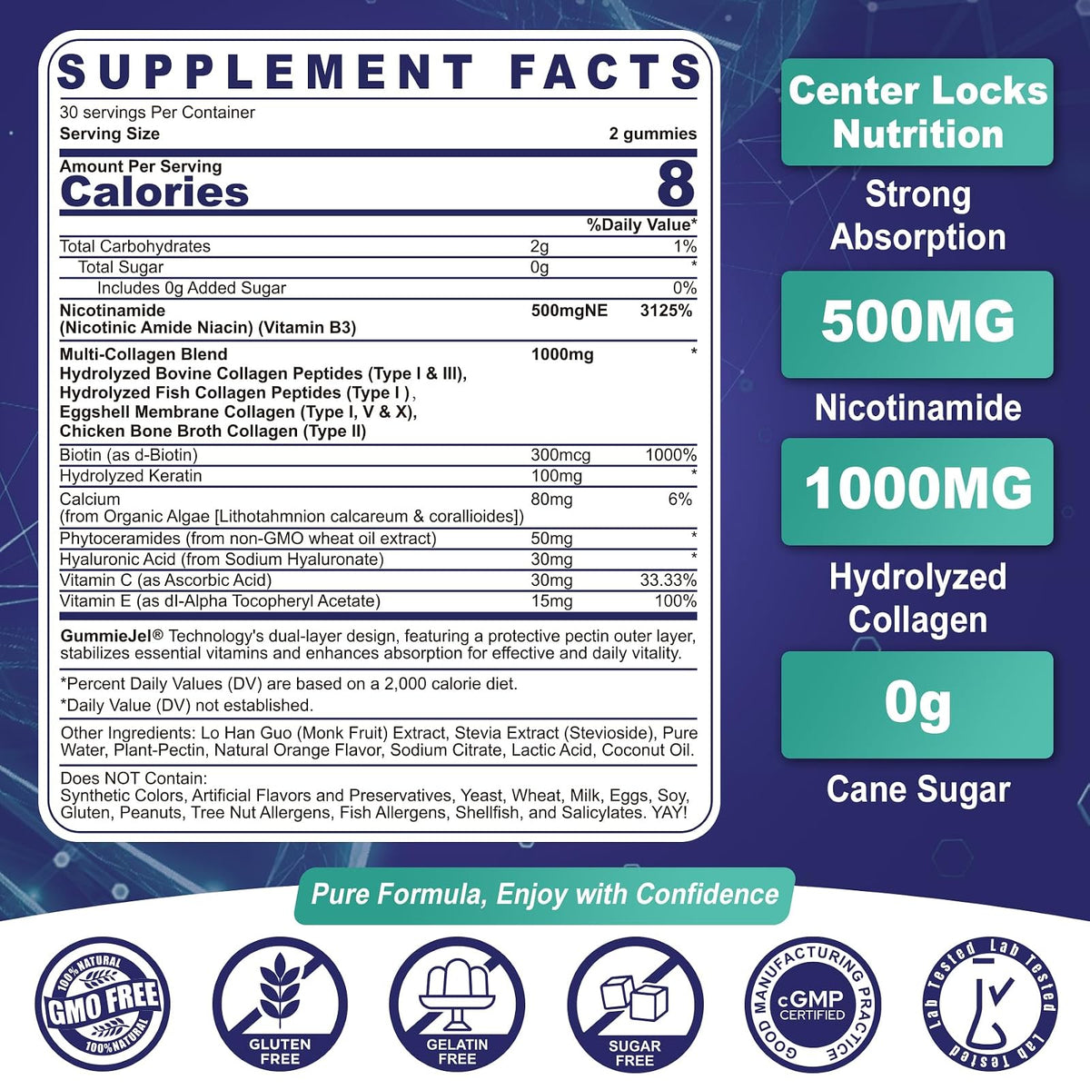 Vitamin B3 gummies for skin health