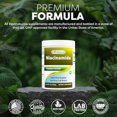 Vitamin B3 powder for healthy skin