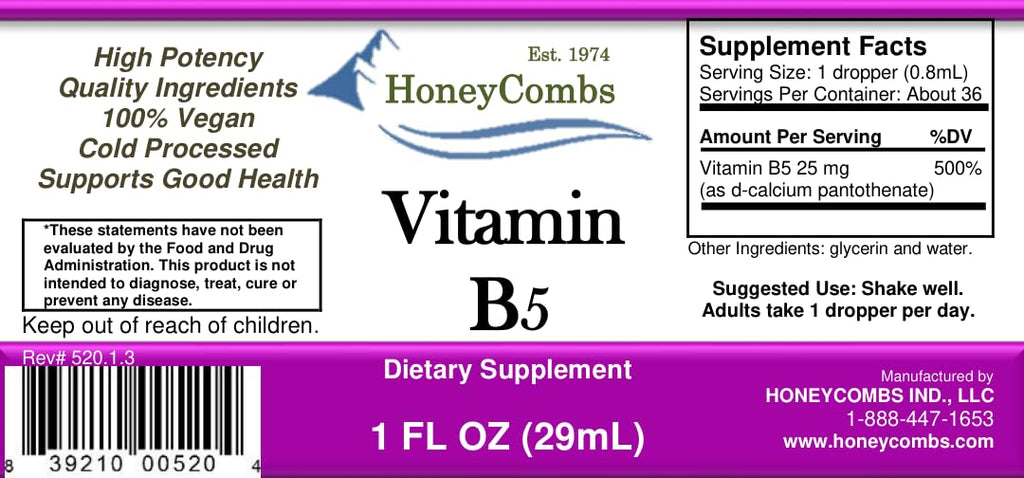 Vitamin B5 drops for energy boost