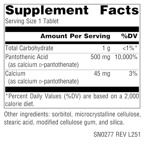 Vitamin B5 for energy metabolism