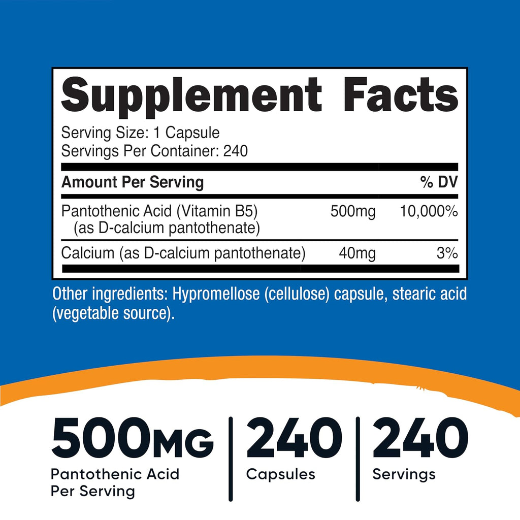 Vitamin B5 for energy support