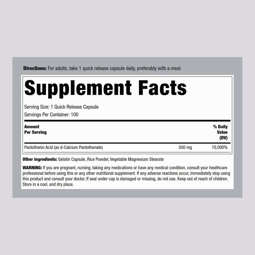 Vitamin B5 for energy support
