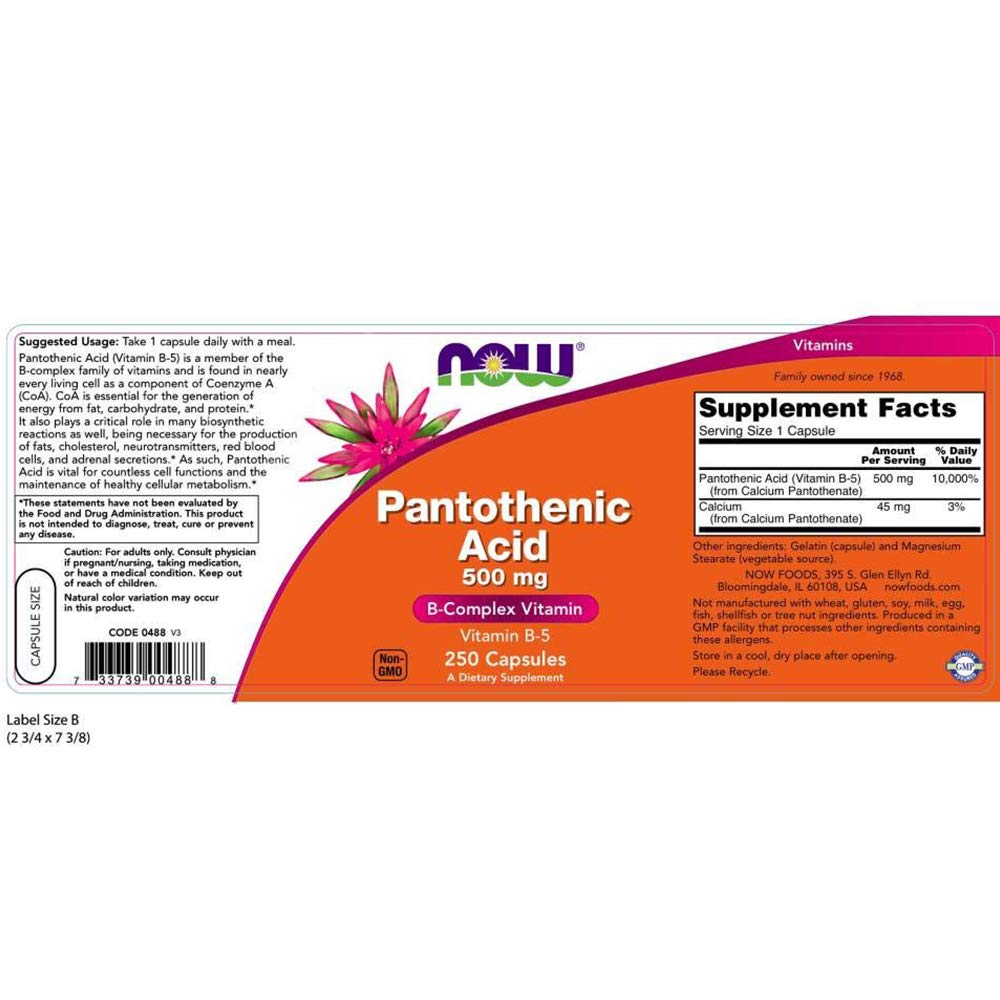 Vitamin B5 for energy support