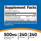 Vitamin B5 for energy support
