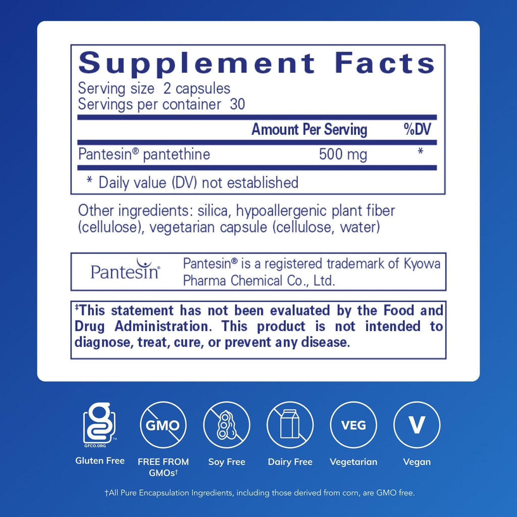 Vitamin B5 Pantethine for energy support