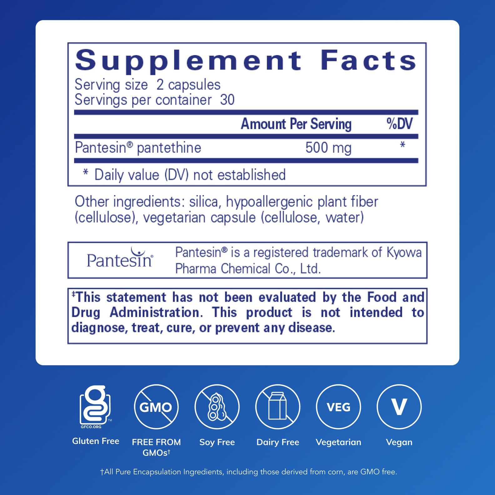 Vitamin B5 Pantethine for energy support