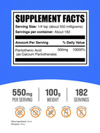 Vitamin B5 powder for energy support