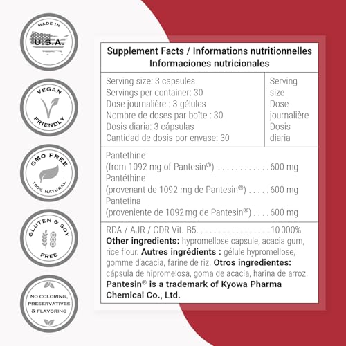 Vitamin B5 supplement for energy