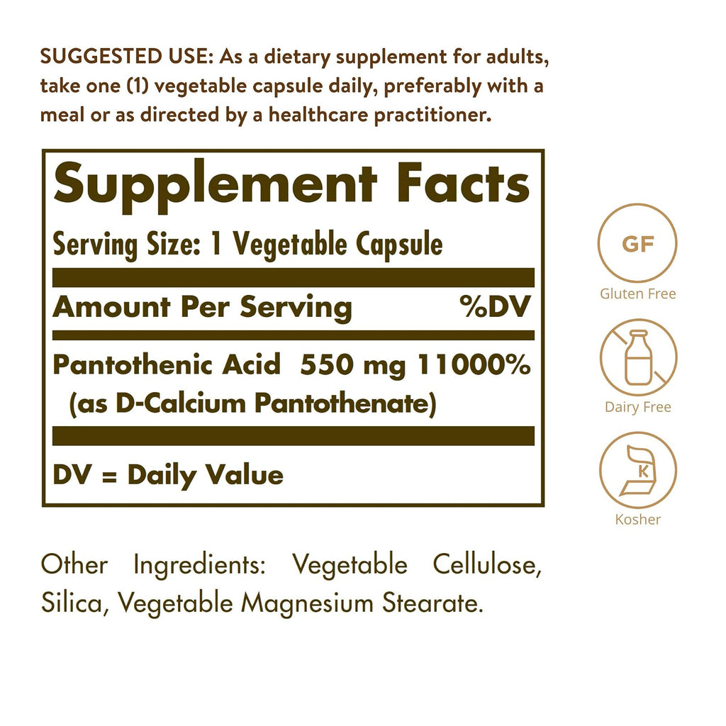 Vitamin B5 supplement for stress relief
