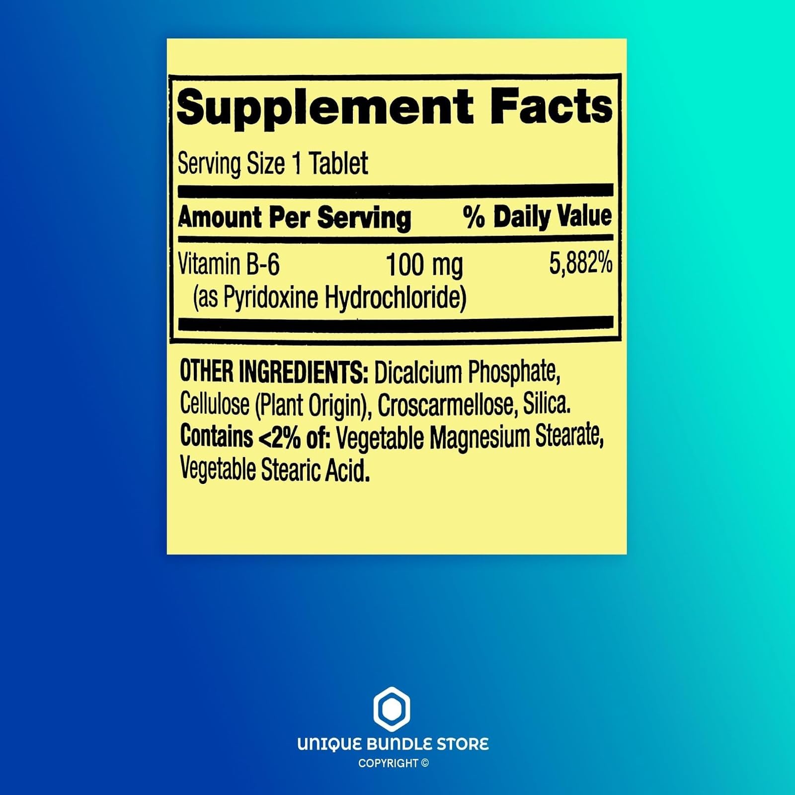 Vitamin B6 100 mg supports mood balance