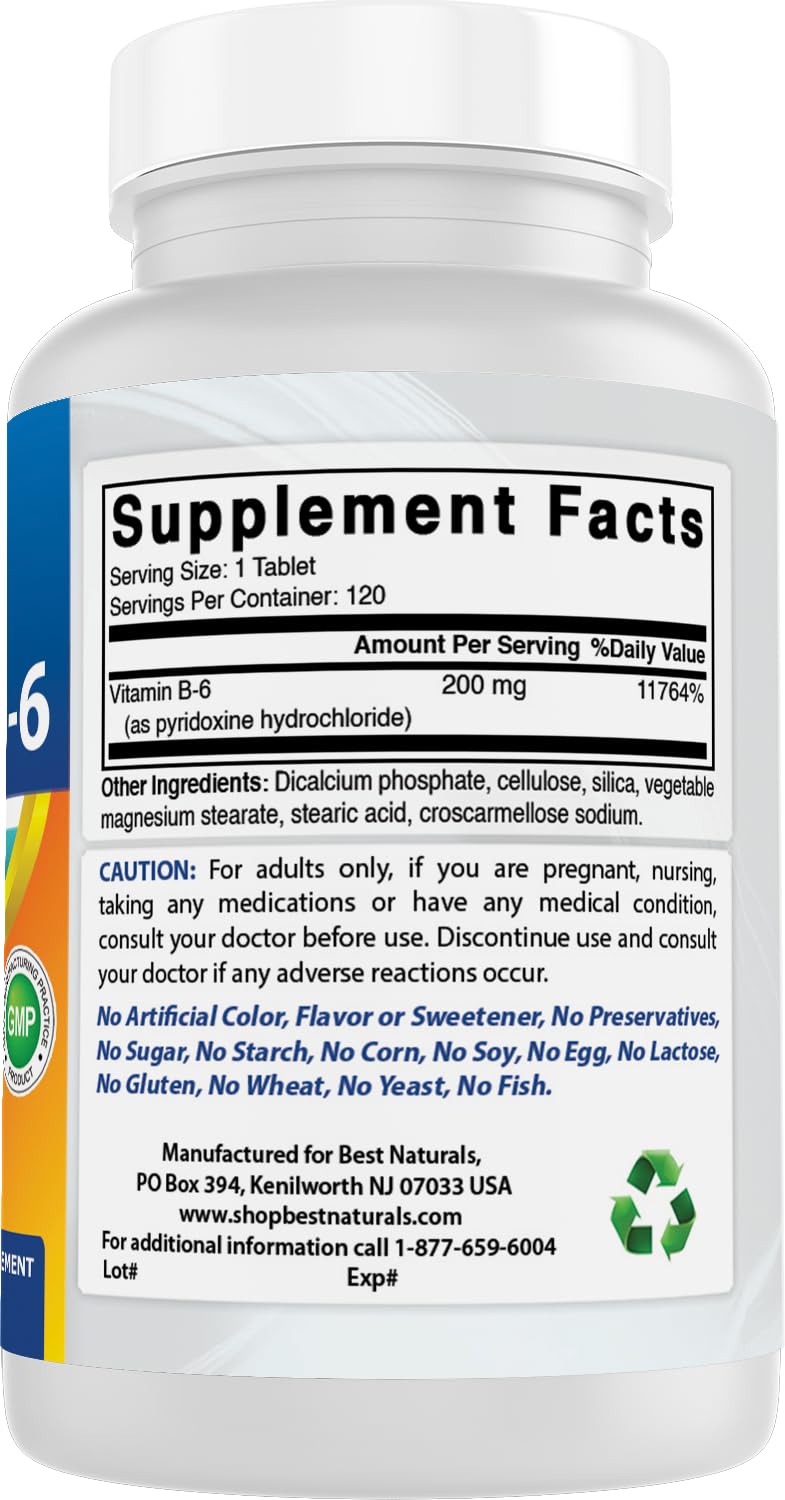 Vitamin B6 120 tablets supply