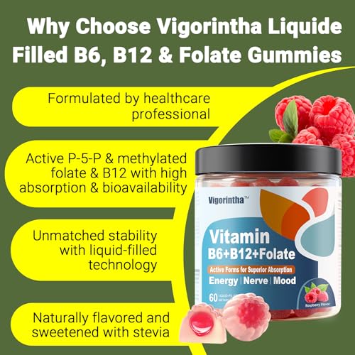 Vitamin B6 B12 folate gummies for immune support