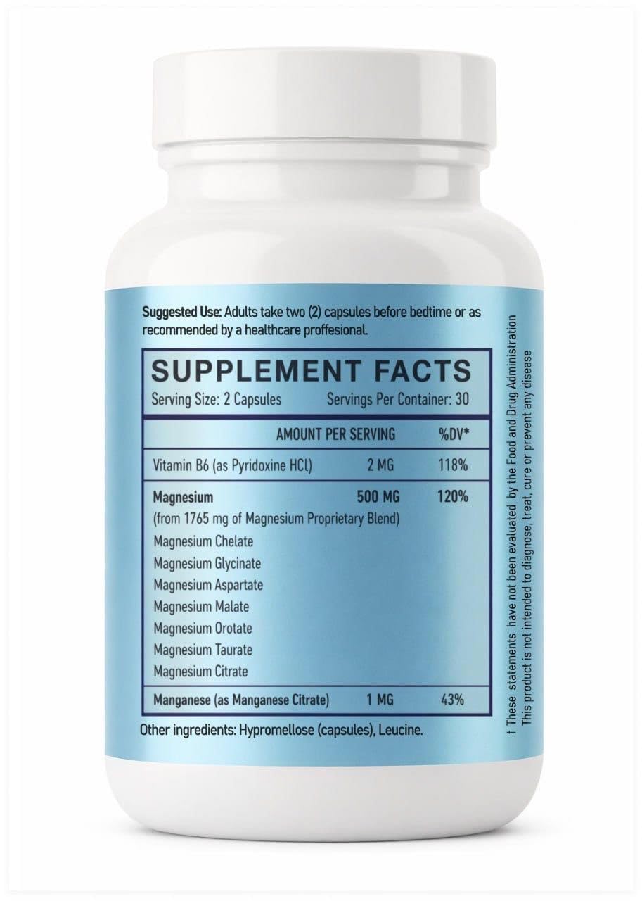 Vitamin B6 enhanced magnesium capsules