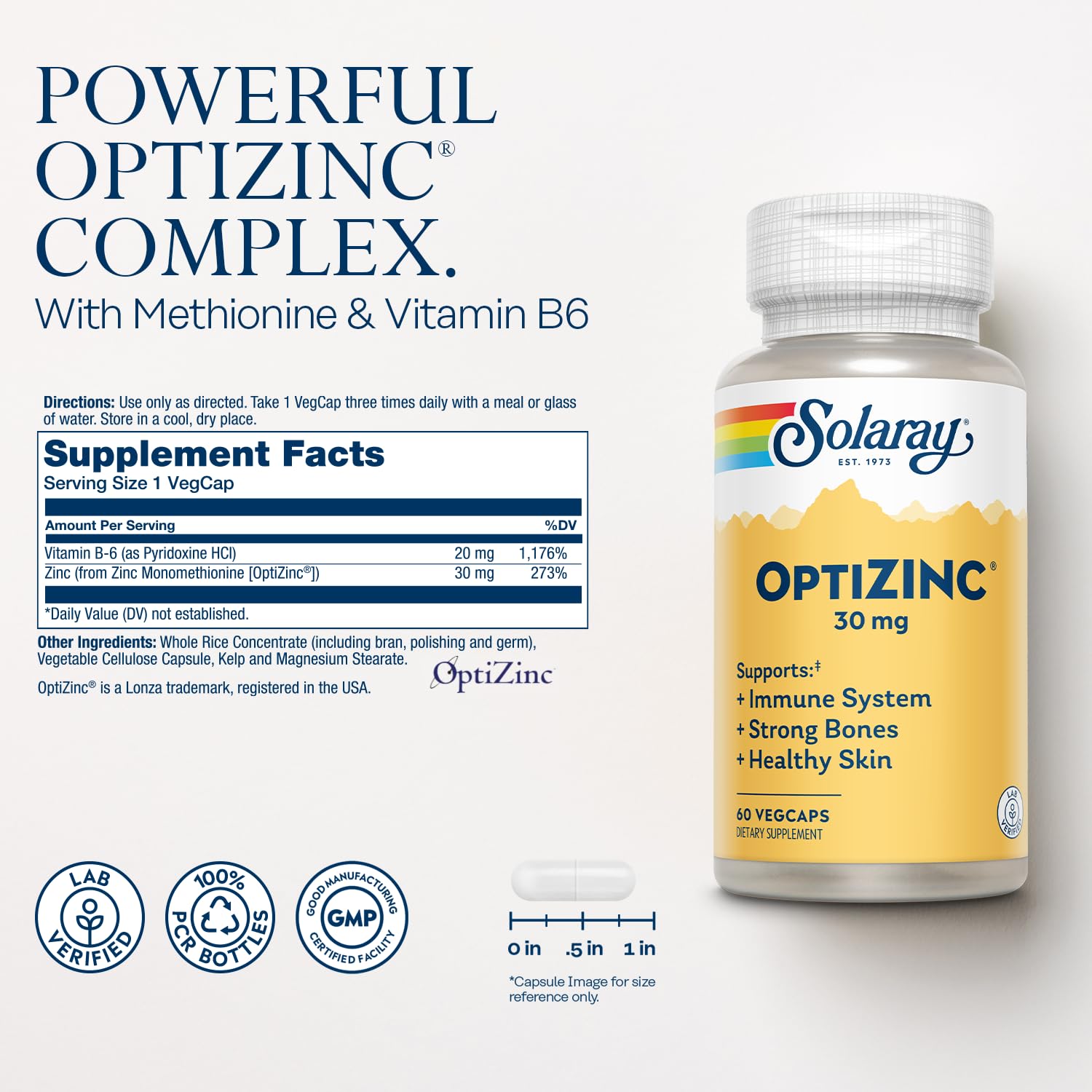 Vitamin B6 enriched zinc capsules