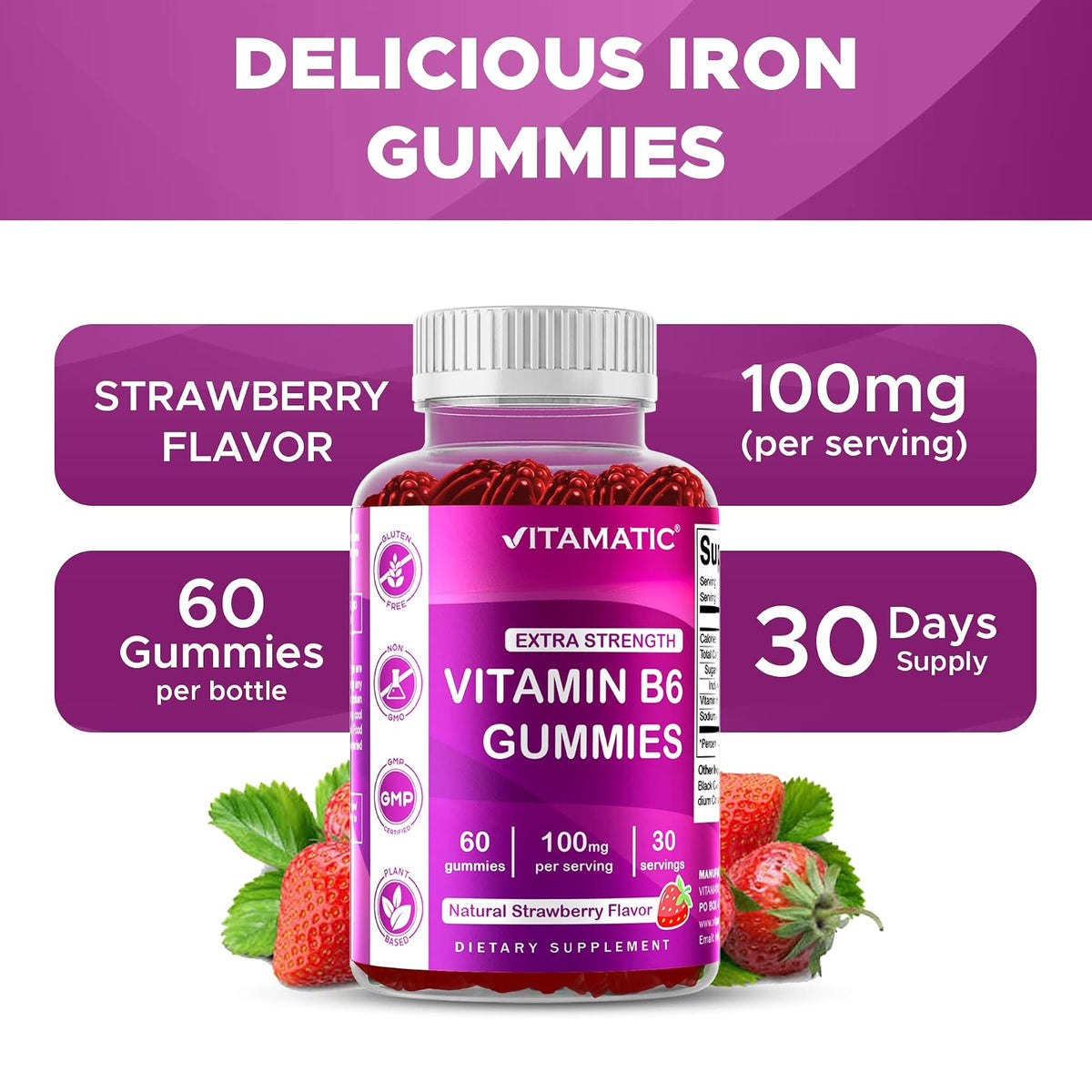 Vitamin B6 gummies for healthy metabolism