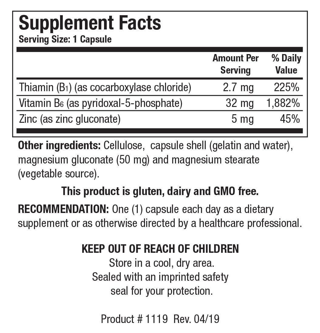 Vitamin B6 supplement with zinc benefits