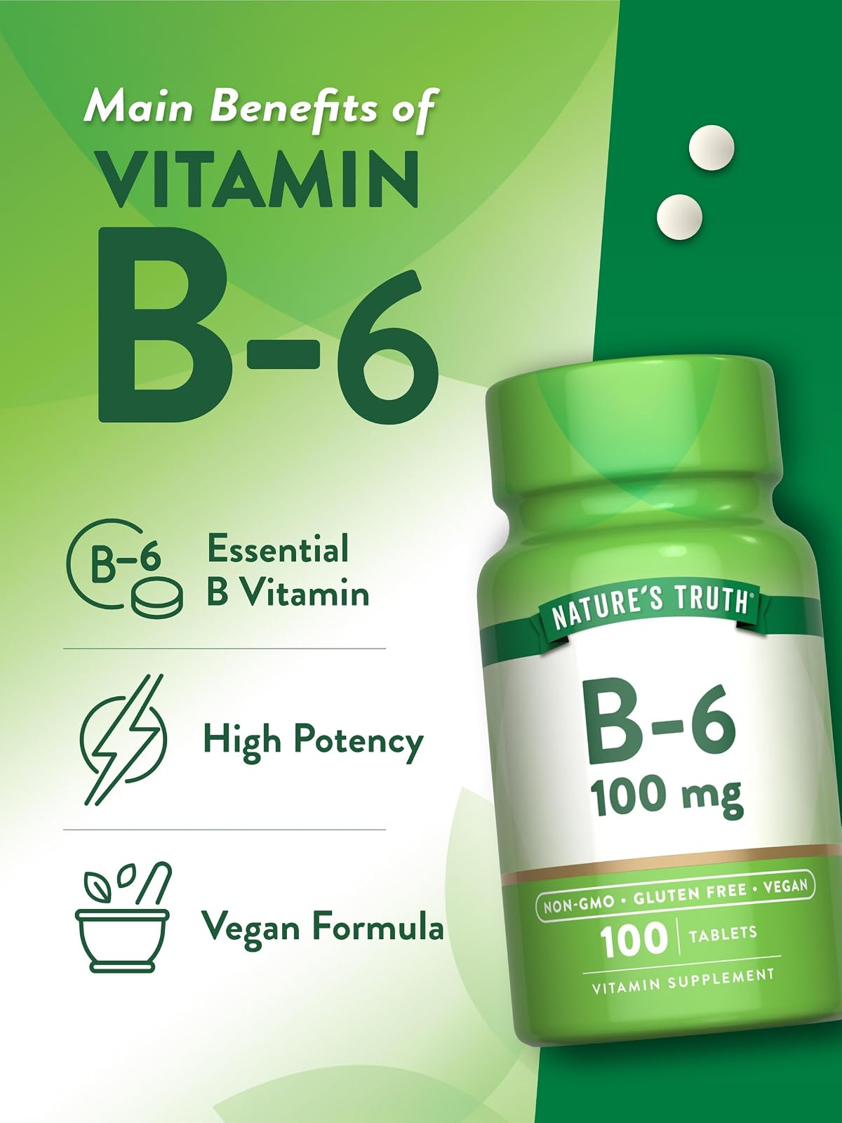 Vitamin B6 tablets for nervous system health